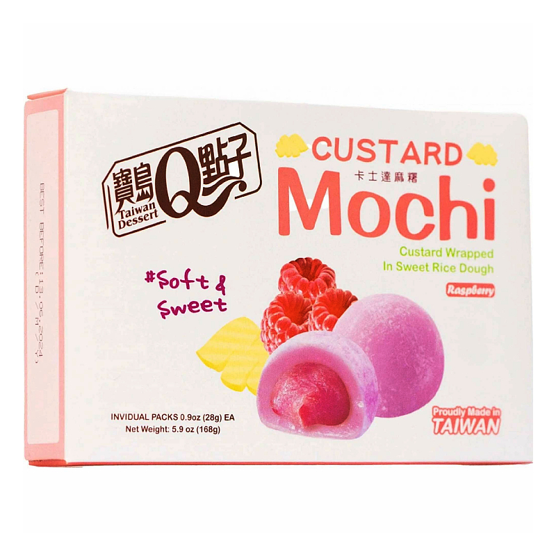 Мочі Taiwan Dessert Q: Custard Mochi: Raspberry, (34847) – купити в ...